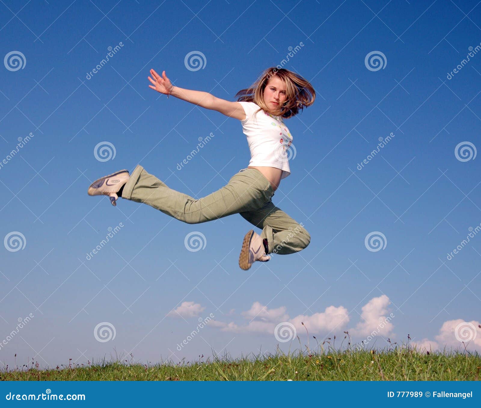 Woman jump stock image. Image of woman, girl, female, color - 777989
