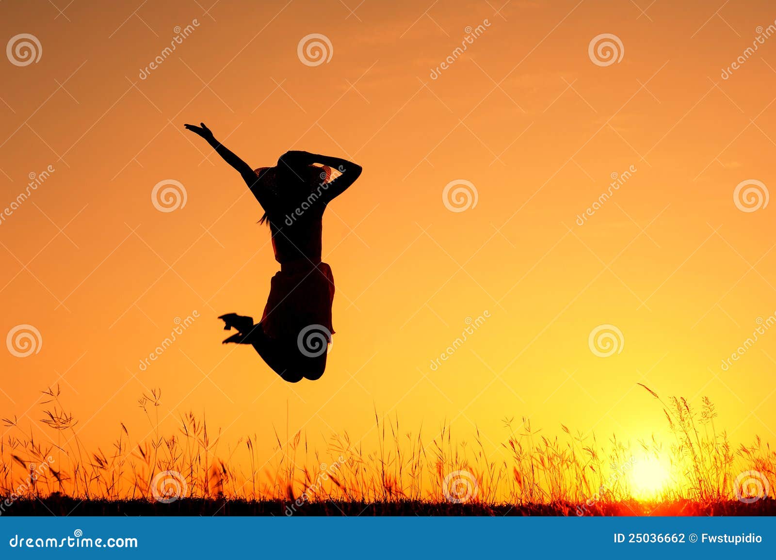 Jump With Sunset In The Background Stock Photo | CartoonDealer.com ...