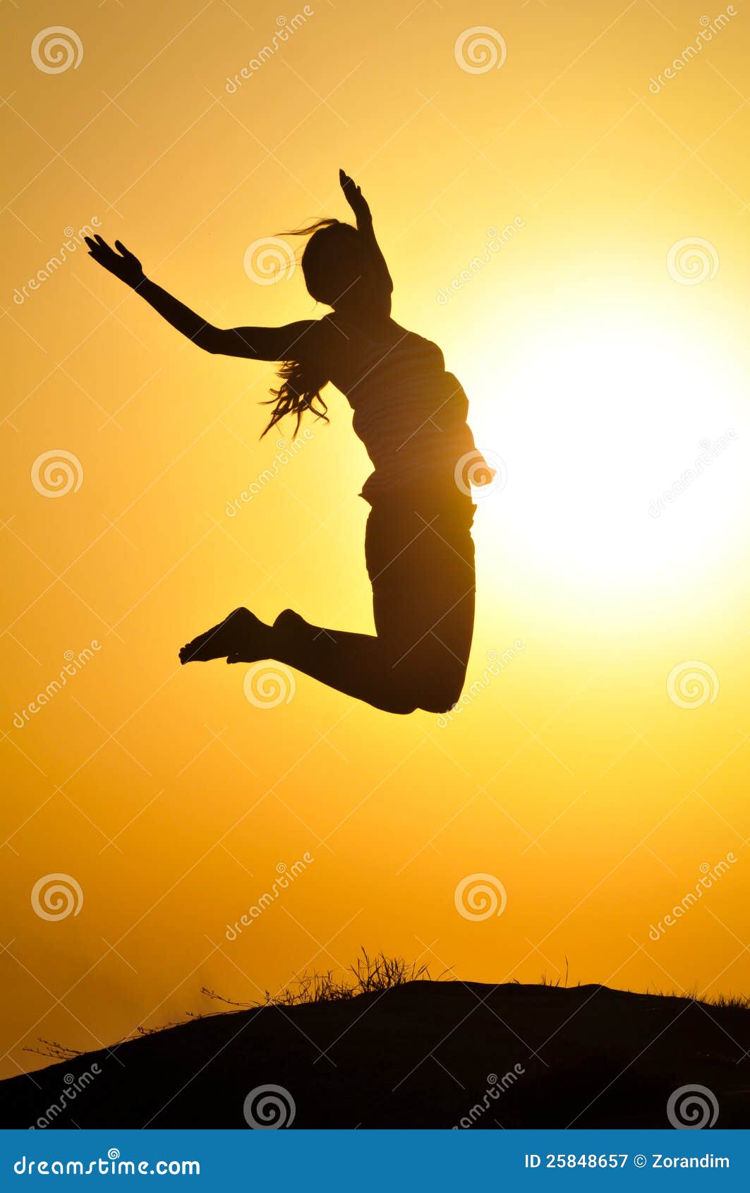 Jump With Sunset In The Background Stock Photo | CartoonDealer.com ...