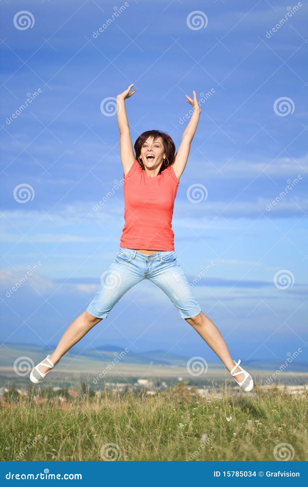 Woman jumping stock photo. Image of color, concept, female - 15785034