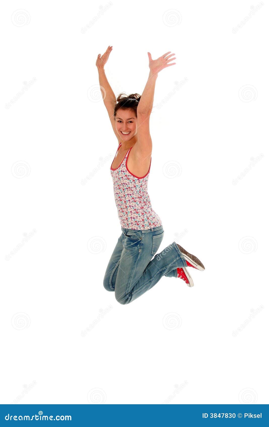 Woman jumping stock photo. Image of excitement, adult - 3847830