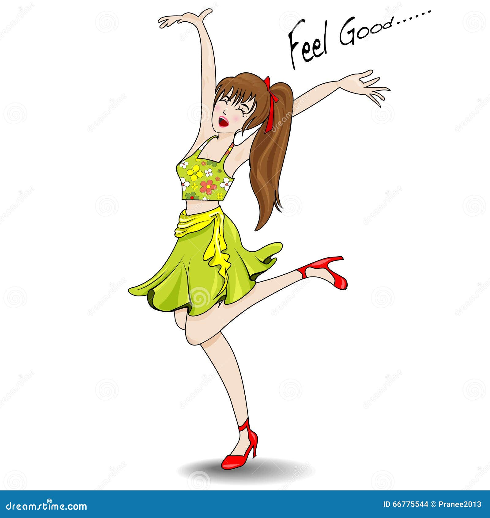 Woman Jumping Happily Rejoice Stock Vector - Illustration of happy ...