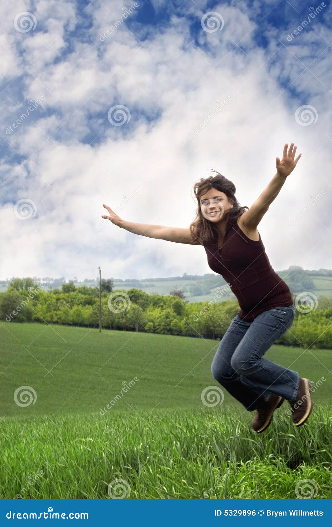 Woman jumping for joy stock photo. Image of woman, italian - 5329896