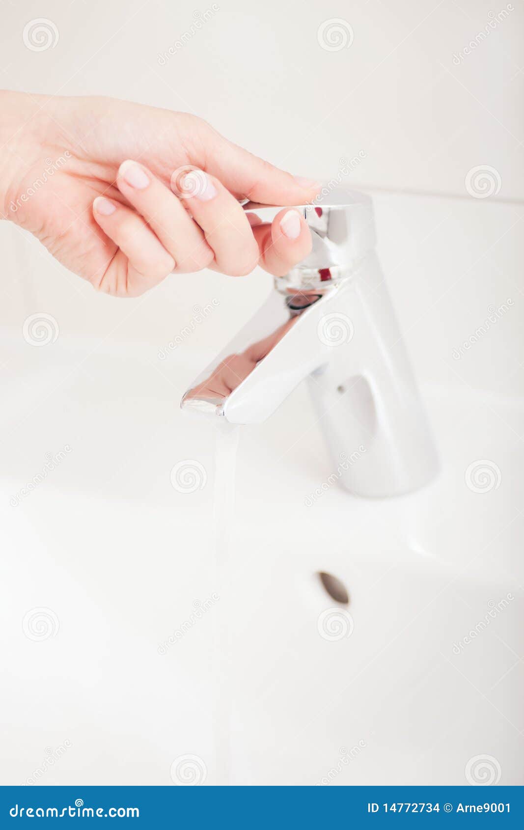 Woman (just Hands) Opens Tap Stock Photo - Image of washing, cleaning ...