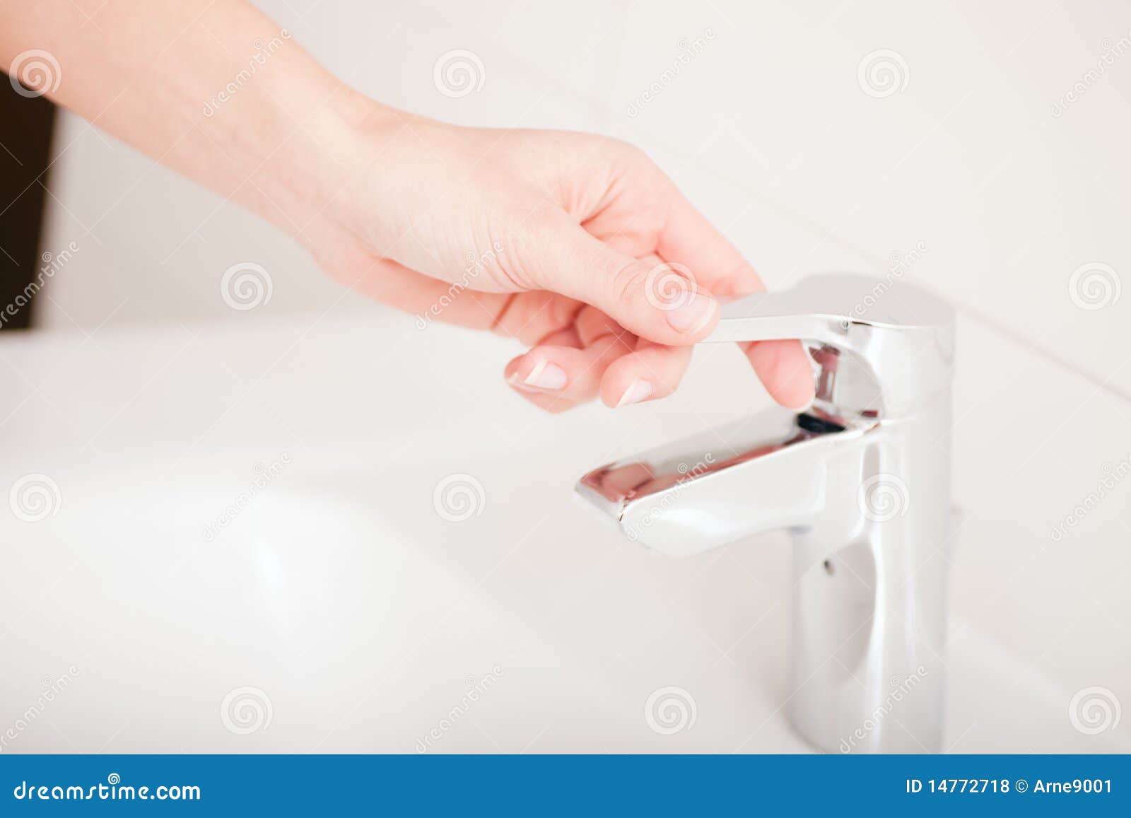 Woman (just Hands) Turns of Tap Stock Photo - Image of people, wash ...