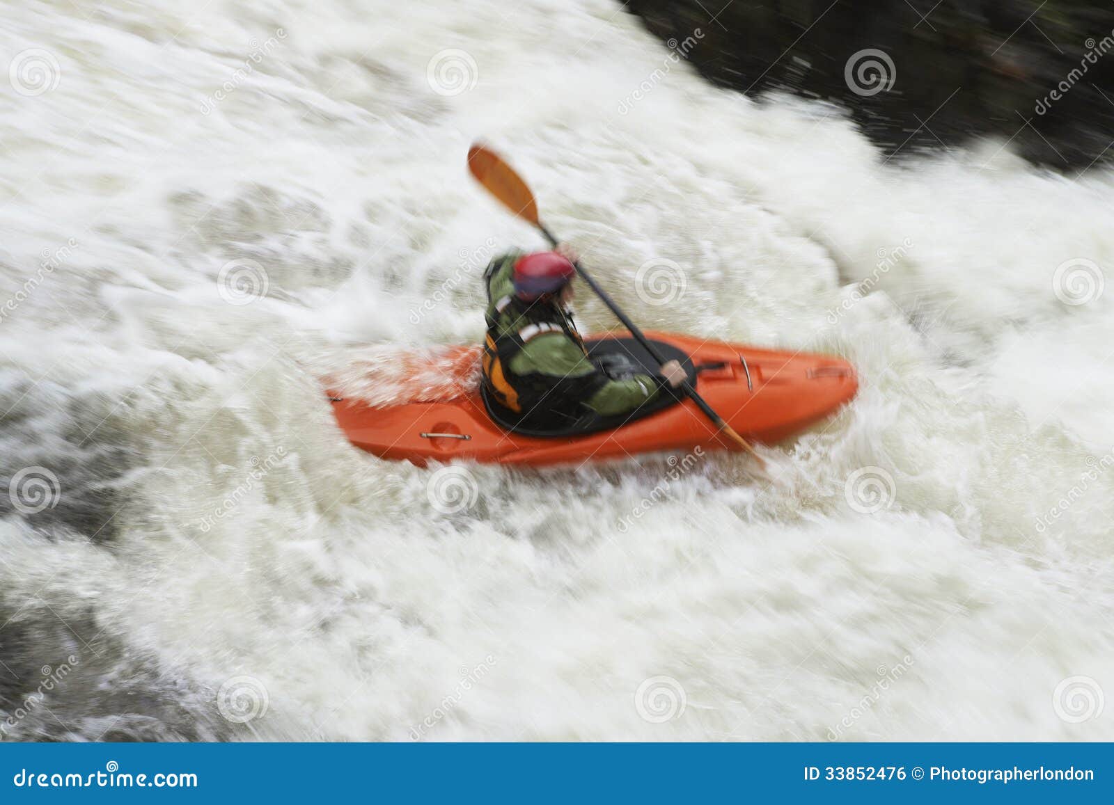 Woman kayaking in river stock photo. Image of adventure - 33852476