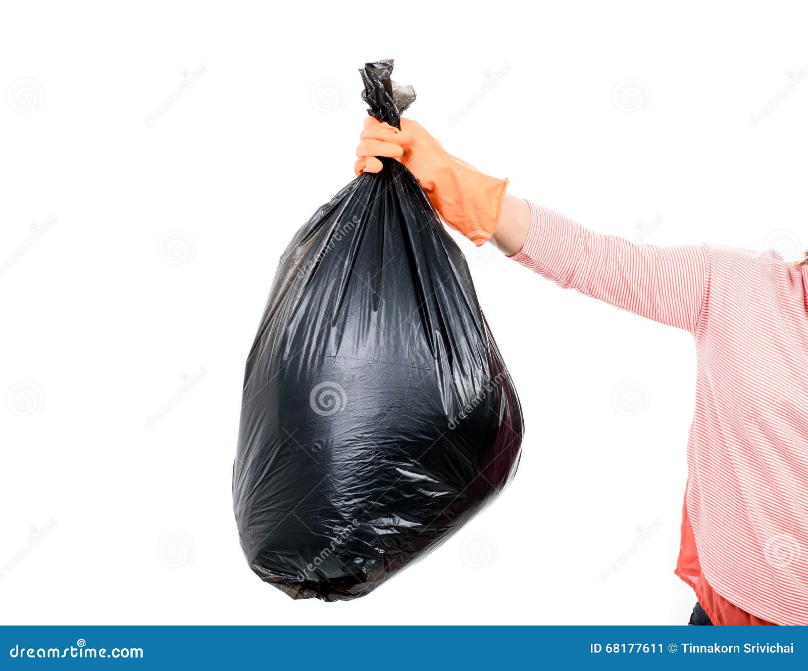 Woman Keep Garbage in Bag for Eliminate Stock Image - Image of litter ...