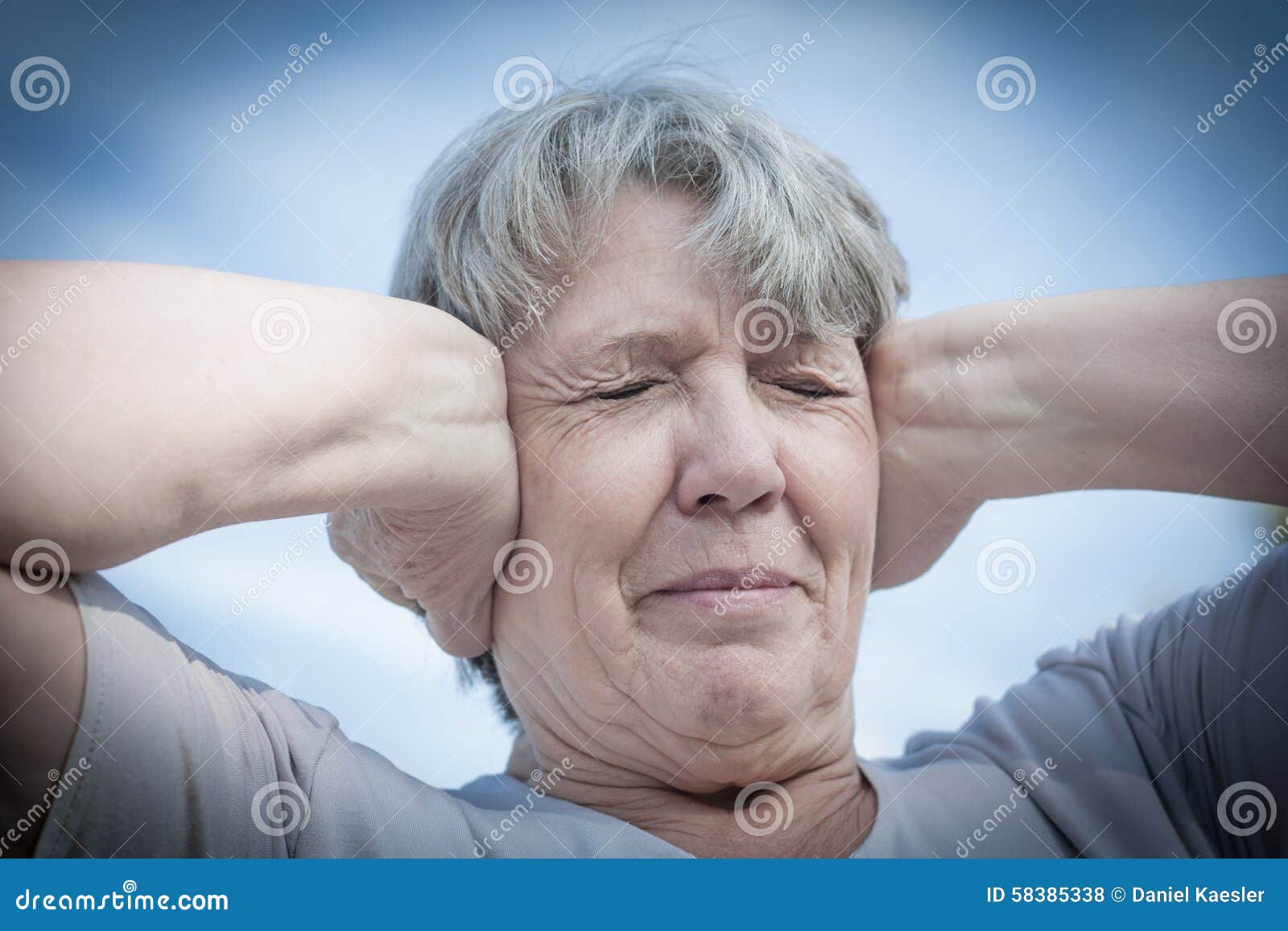Woman Keeping Her Ears Shut Stock Photo - Image of european, hearing ...