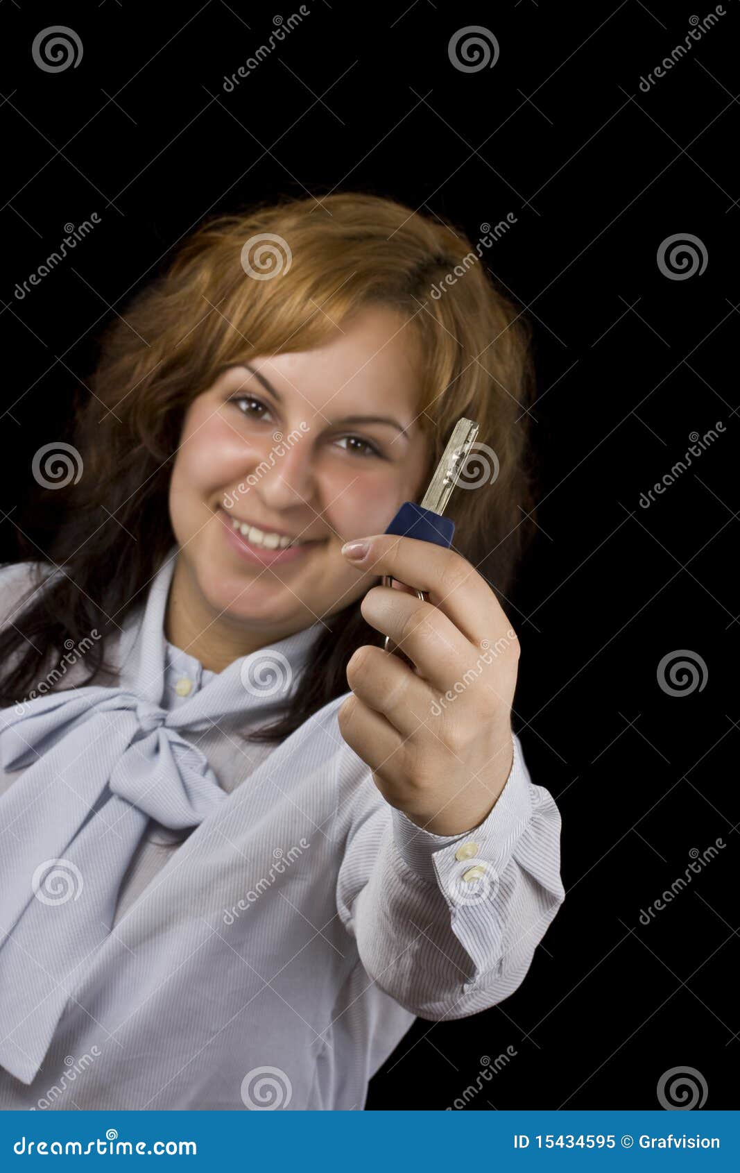 Woman and key stock image. Image of kind, brunette, keys - 15434595