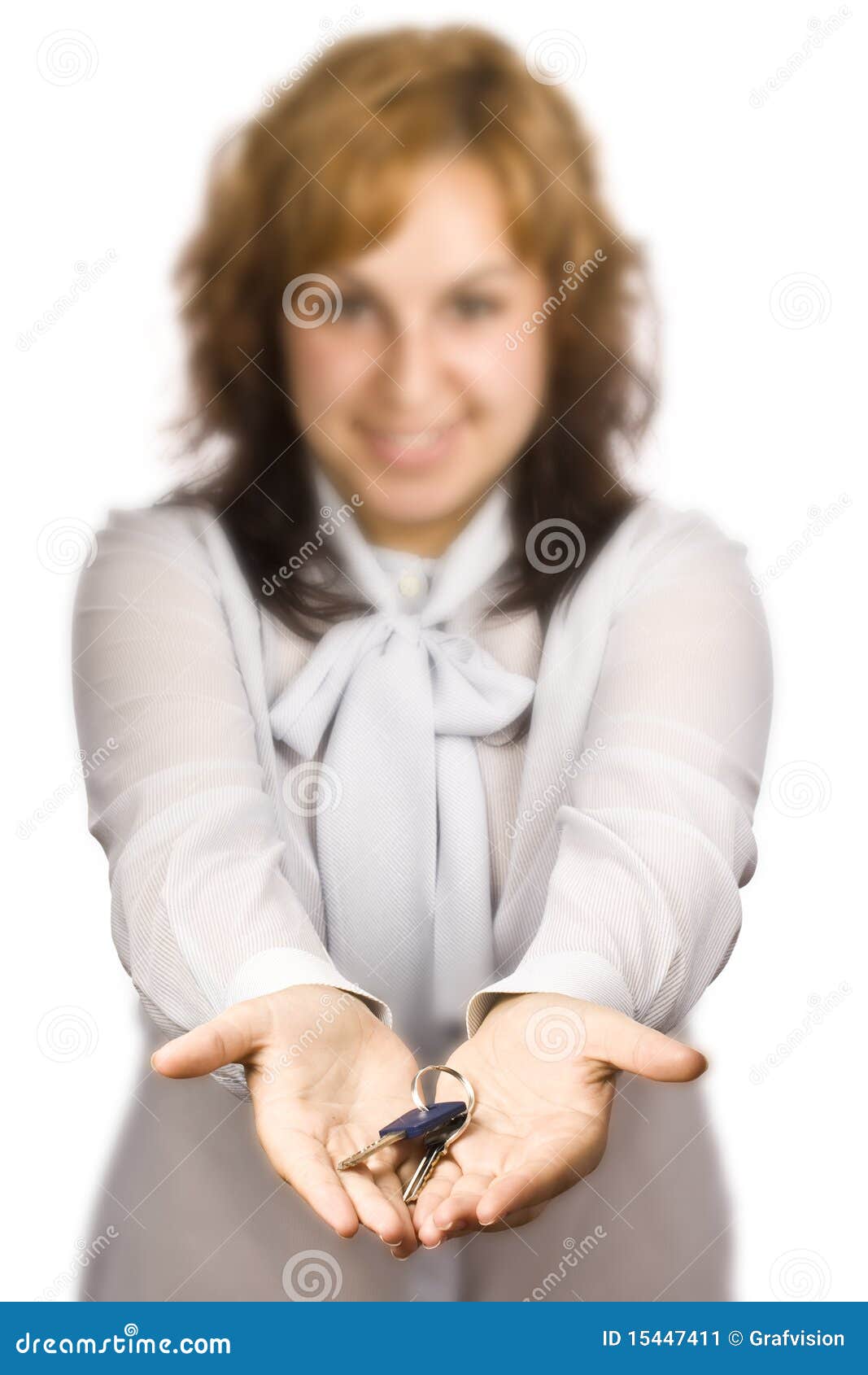 Woman and key stock image. Image of outstretched, girl - 15447411