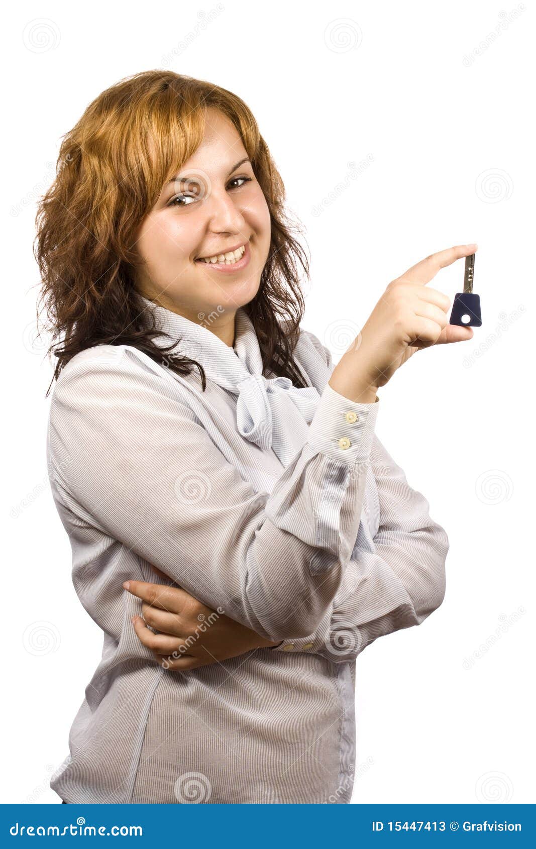 Woman and key stock image. Image of female, friendly - 15447413