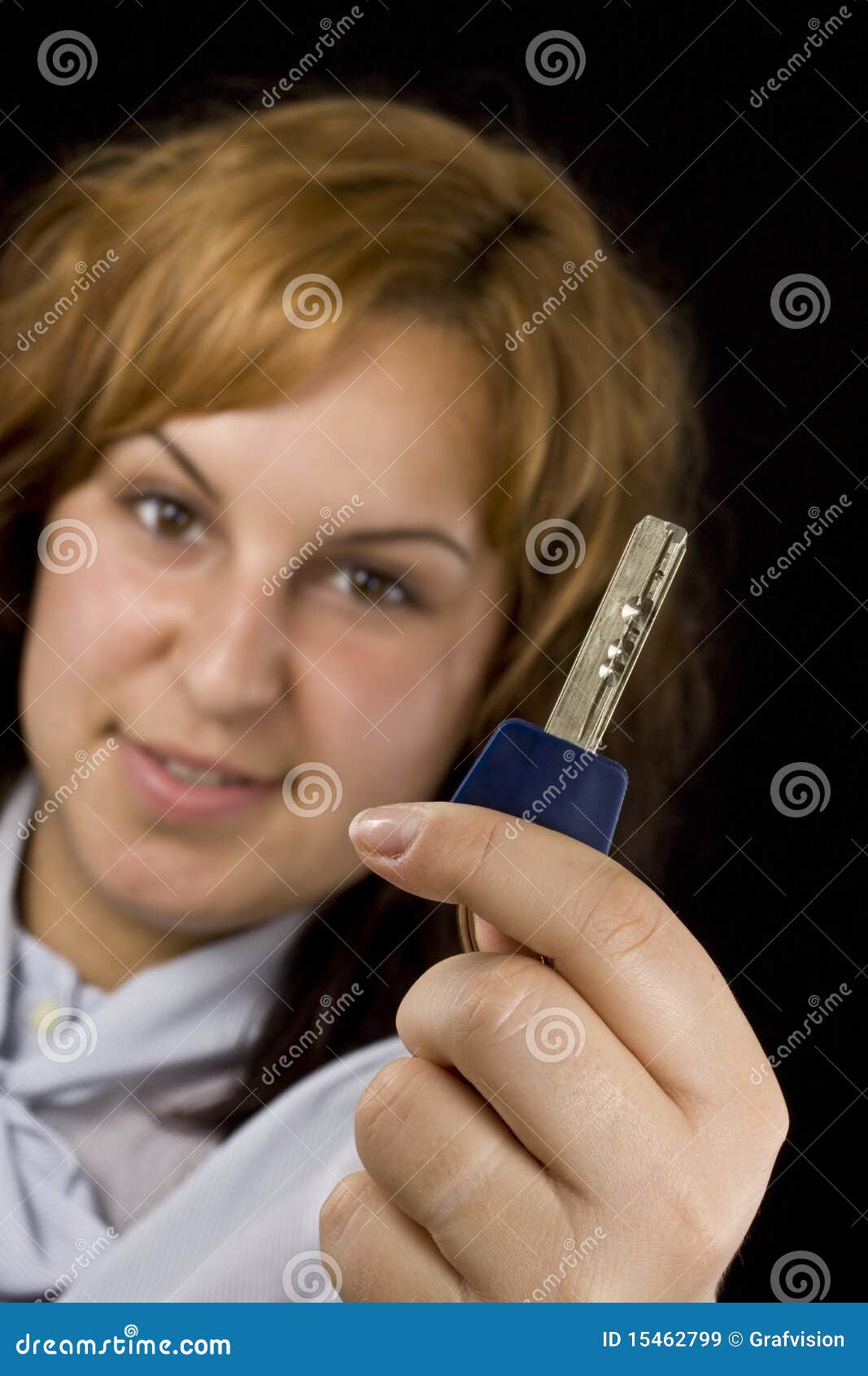 Woman and key stock image. Image of happy, female, kind - 15462799