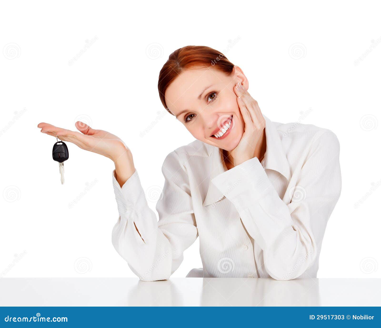 Woman with a key stock image. Image of cute, copyspace - 29517303