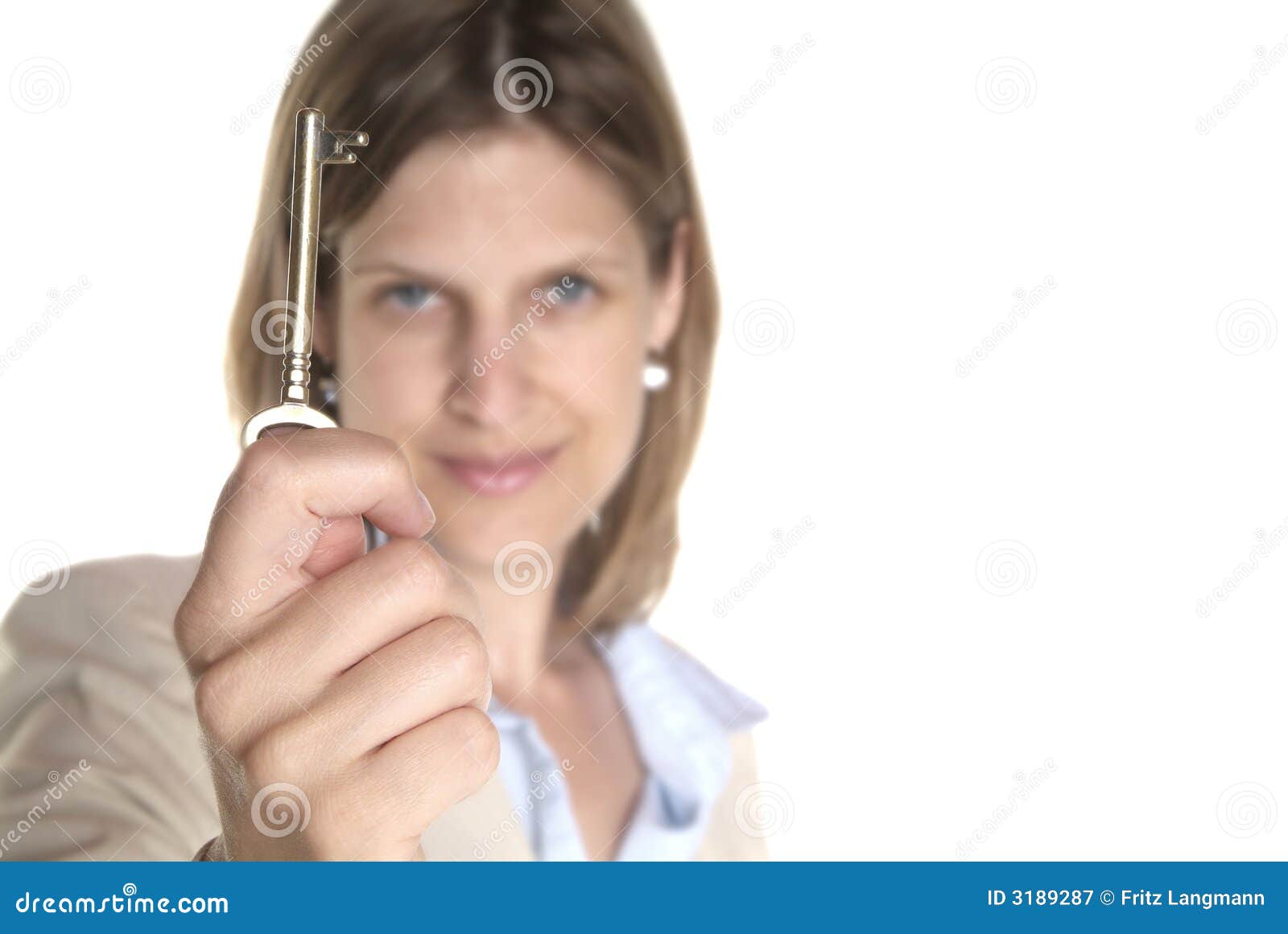 Woman and key stock image. Image of brunette, give, elegance - 3189287