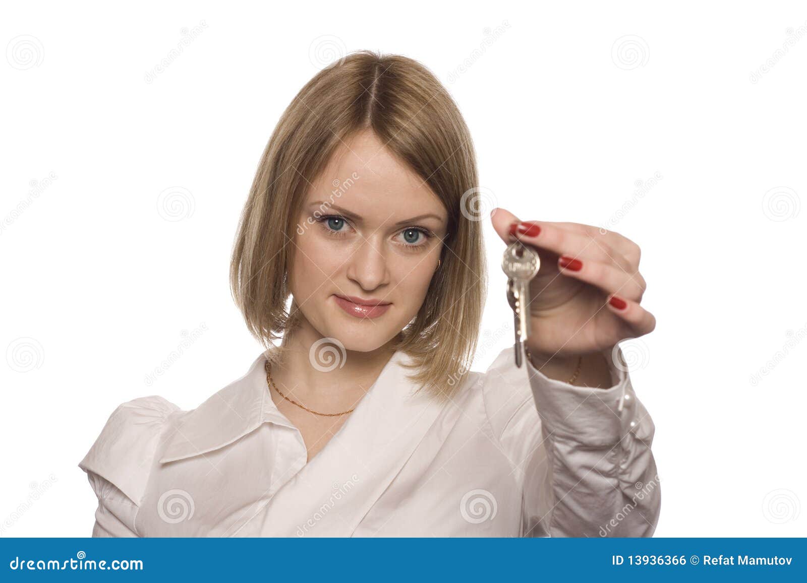 The Woman with a Key in a Hand. Stock Photo - Image of contract, offer ...