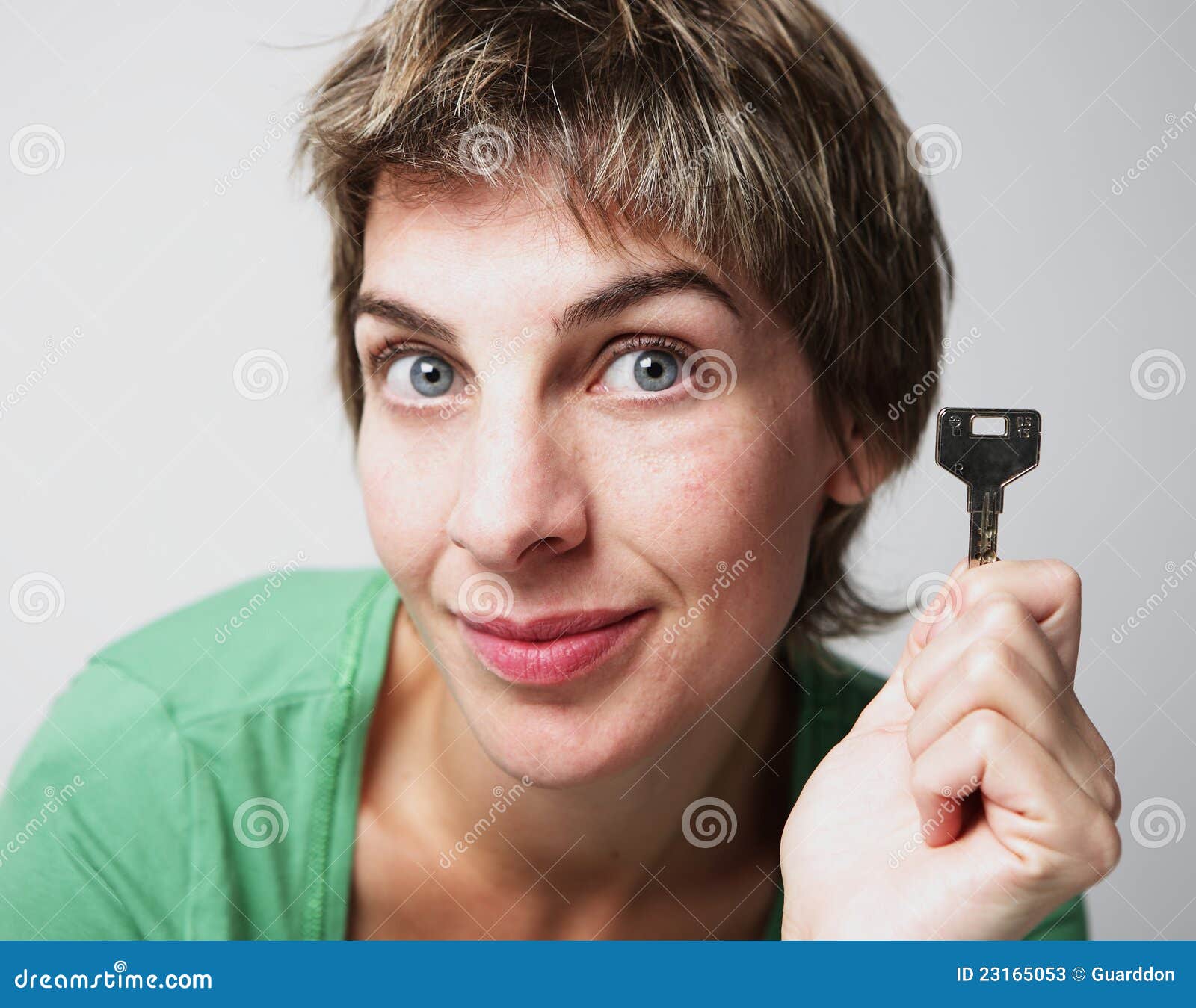 Woman with keys stock image. Image of silver, metal, caucasian - 23165053
