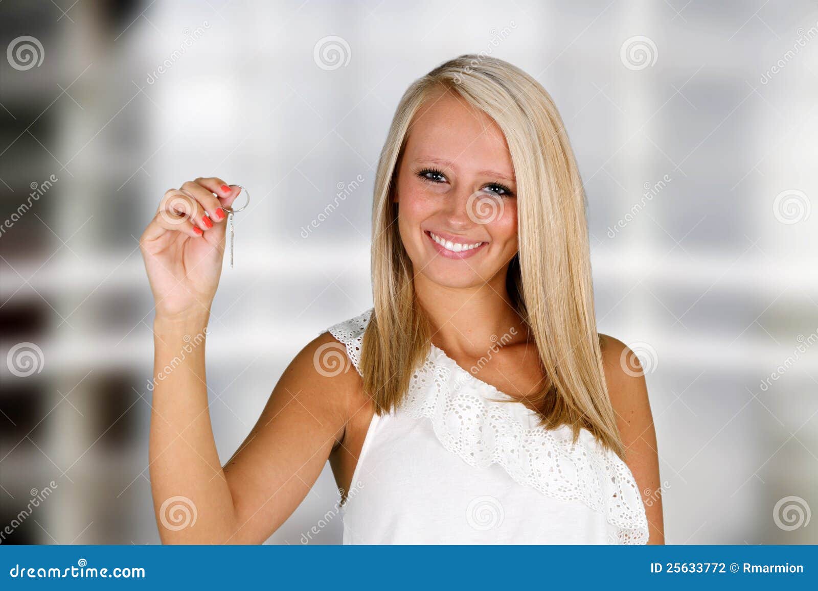 Woman with Keys stock photo. Image of outside, smiling - 25633772