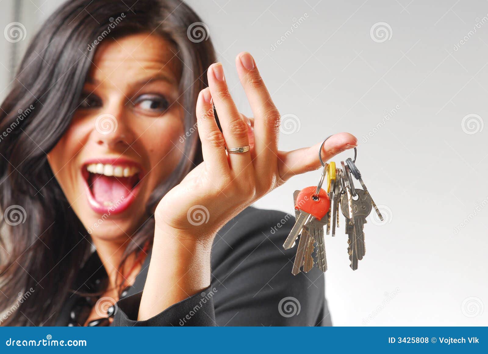 A woman with the keys stock photo. Image of model, keys - 3425808