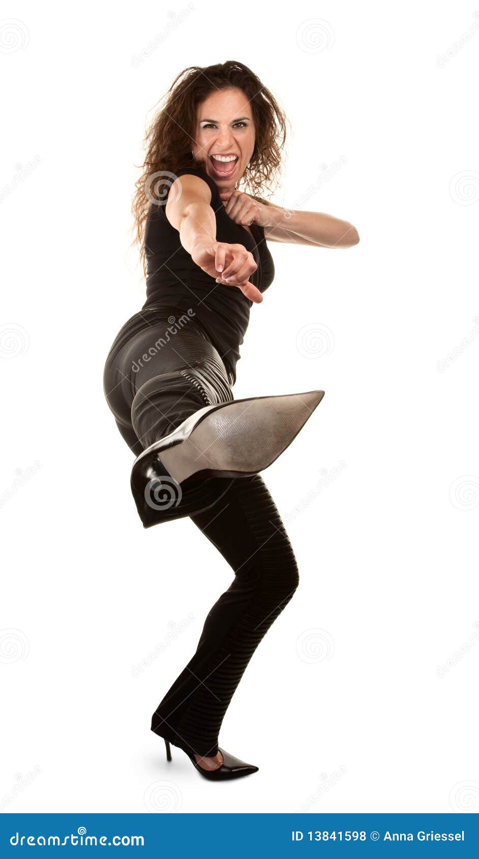 Woman kicking stock photo. Image of aggressive, arts - 13841598