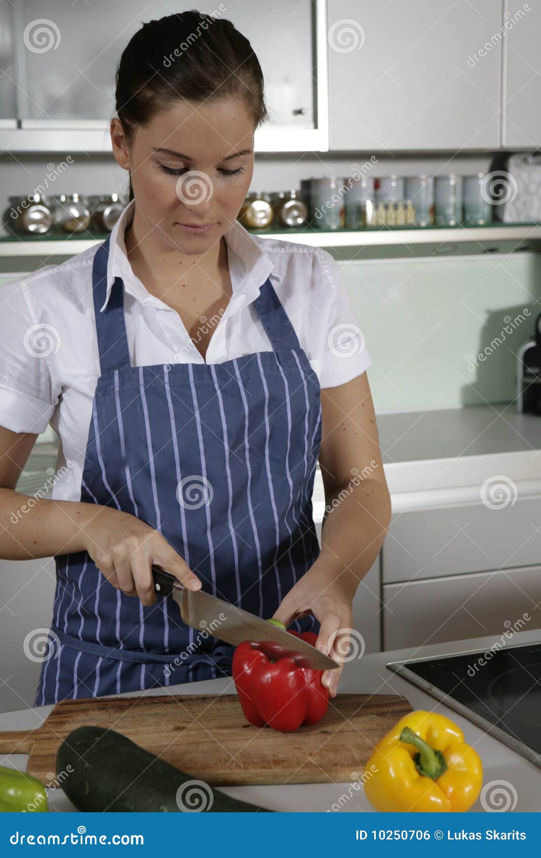 Woman in kitchen stock photo. Image of brunette, kitchen - 10250706