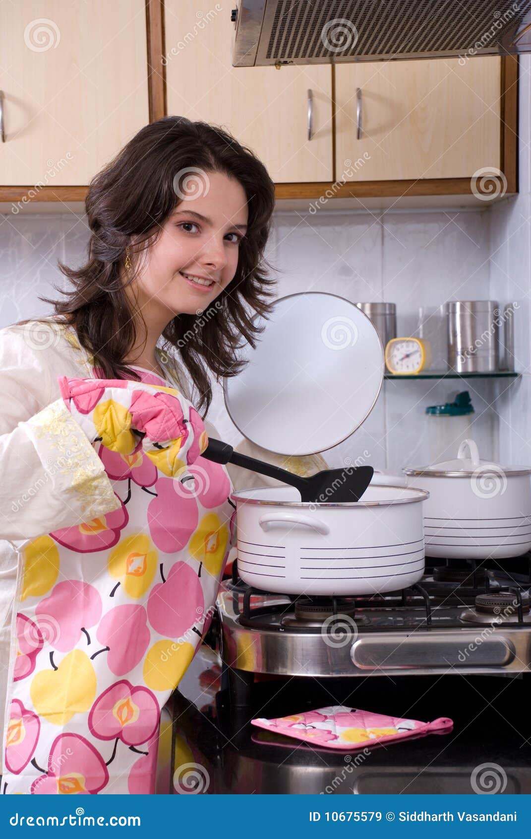 Woman in kitchen stock image. Image of cooking, food - 10675579