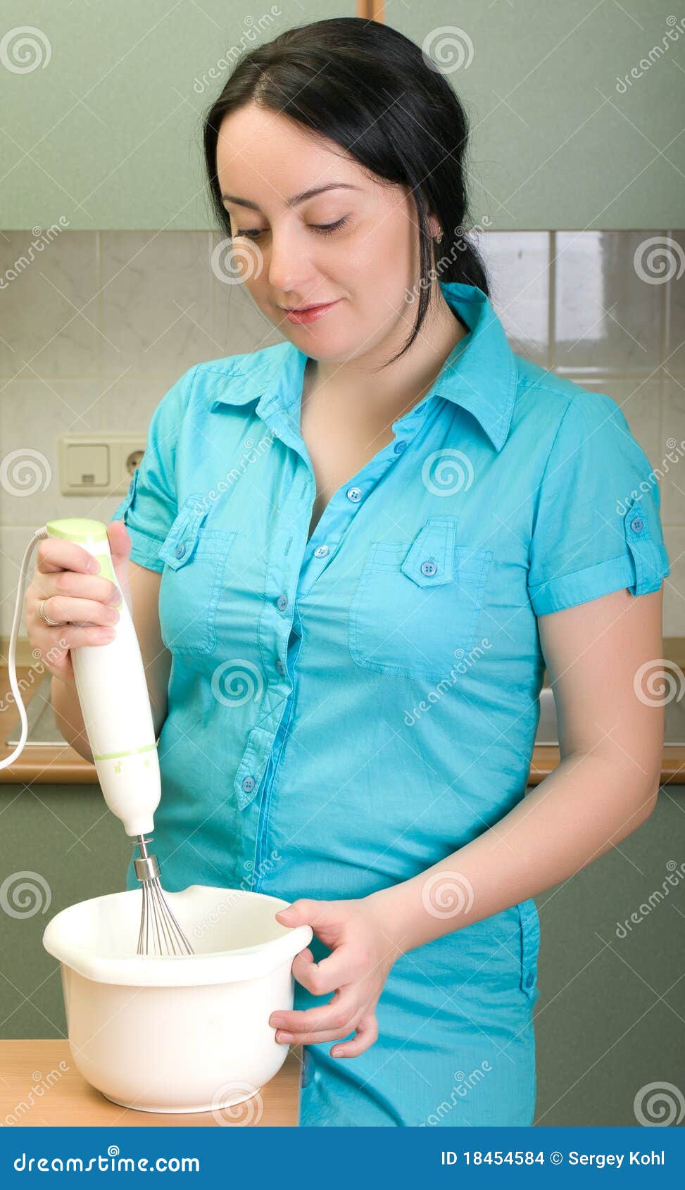 The Woman in the Kitchen with Blender. Stock Photo - Image of person ...