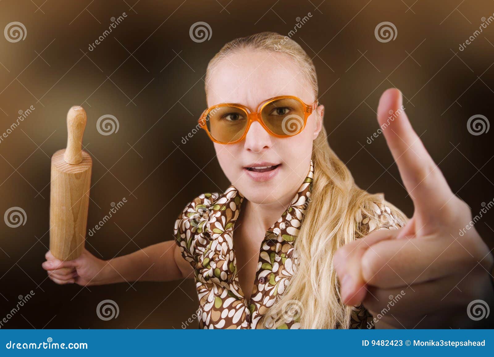 Woman with Kitchen Tool (rolling Pin) Stock Image - Image of ...