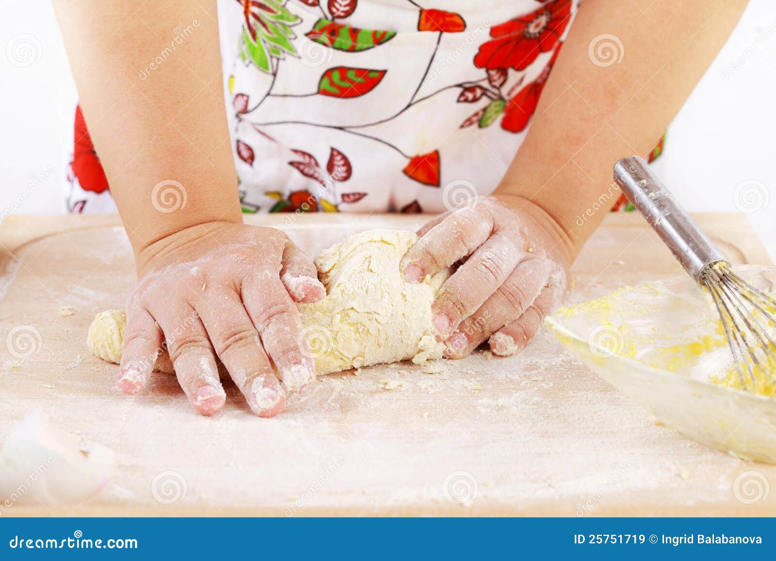 Woman kneading dough stock image. Image of hand, kneading - 25751719