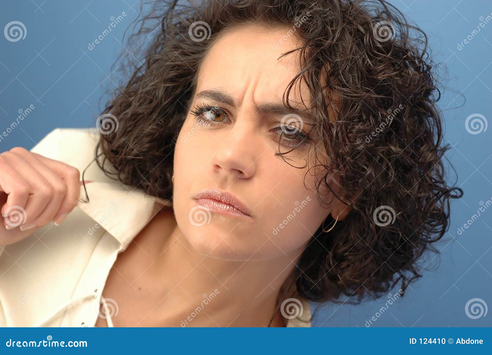 Woman Knits her Brows stock photo. Image of female, beautiful - 124410