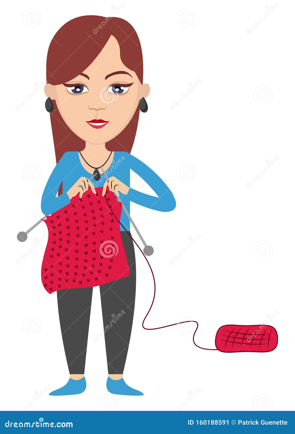 Woman Knitting, Illustration, Vector Stock Vector - Illustration of ...