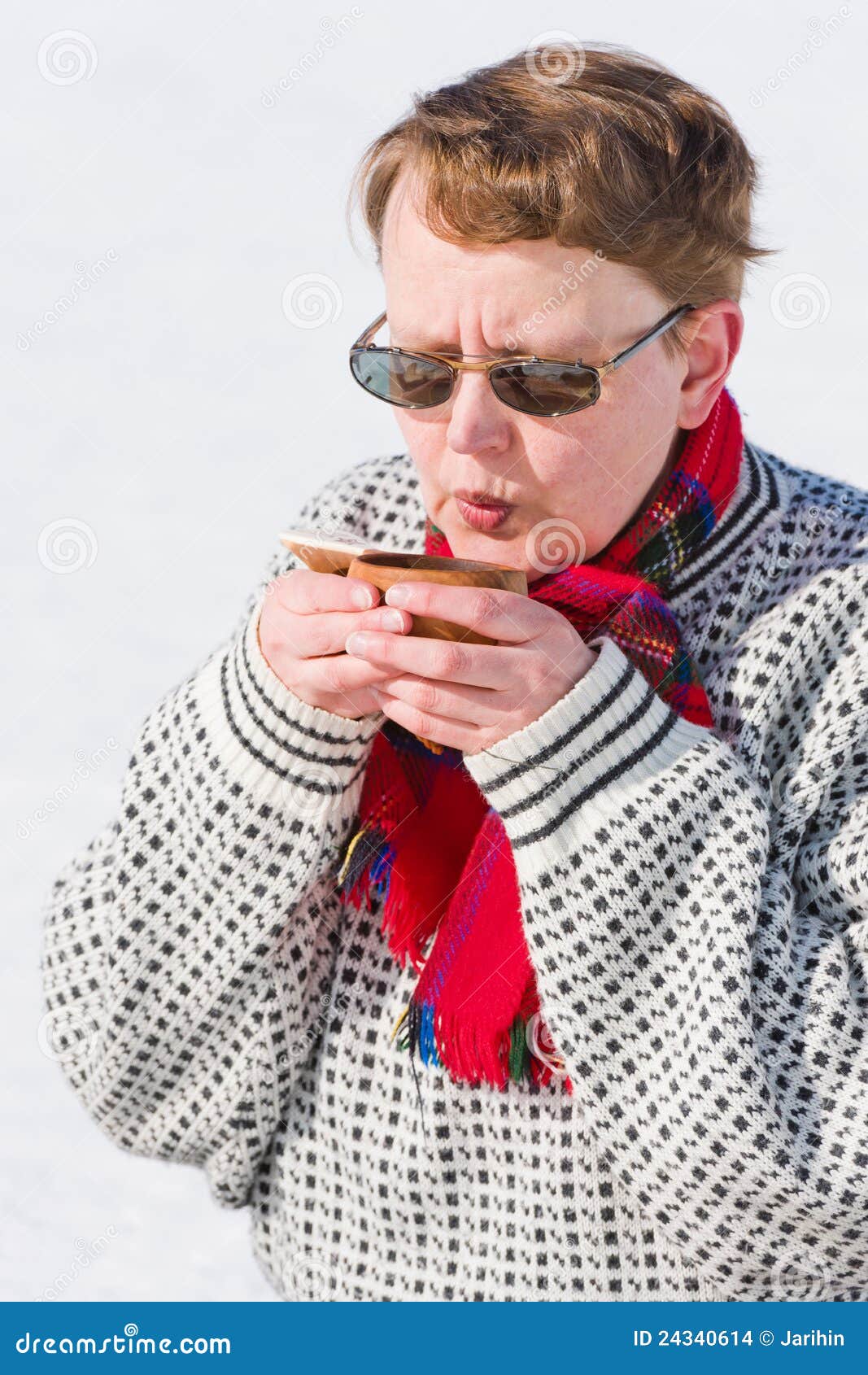 Woman and kuksa stock photo. Image of adult, relaxation - 24340614