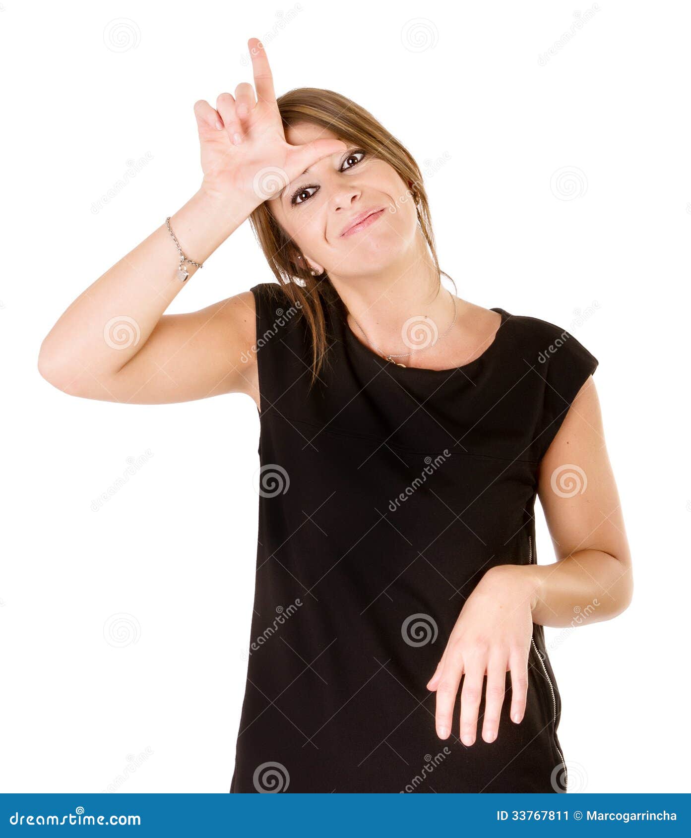 Woman l for loser stock image. Image of girl, background - 33767811