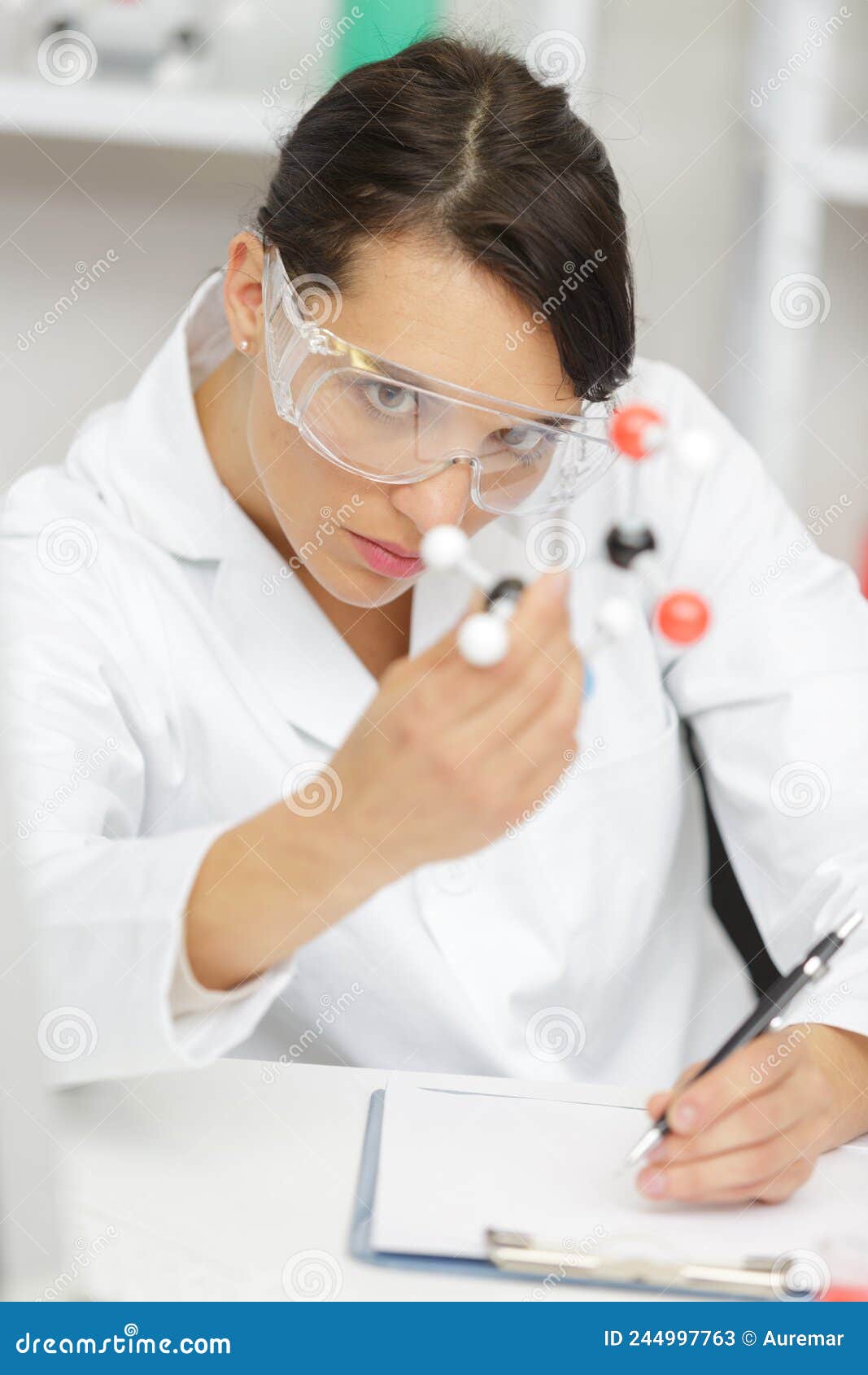 Woman in lab stock image. Image of molecule, biotechnology - 244997763