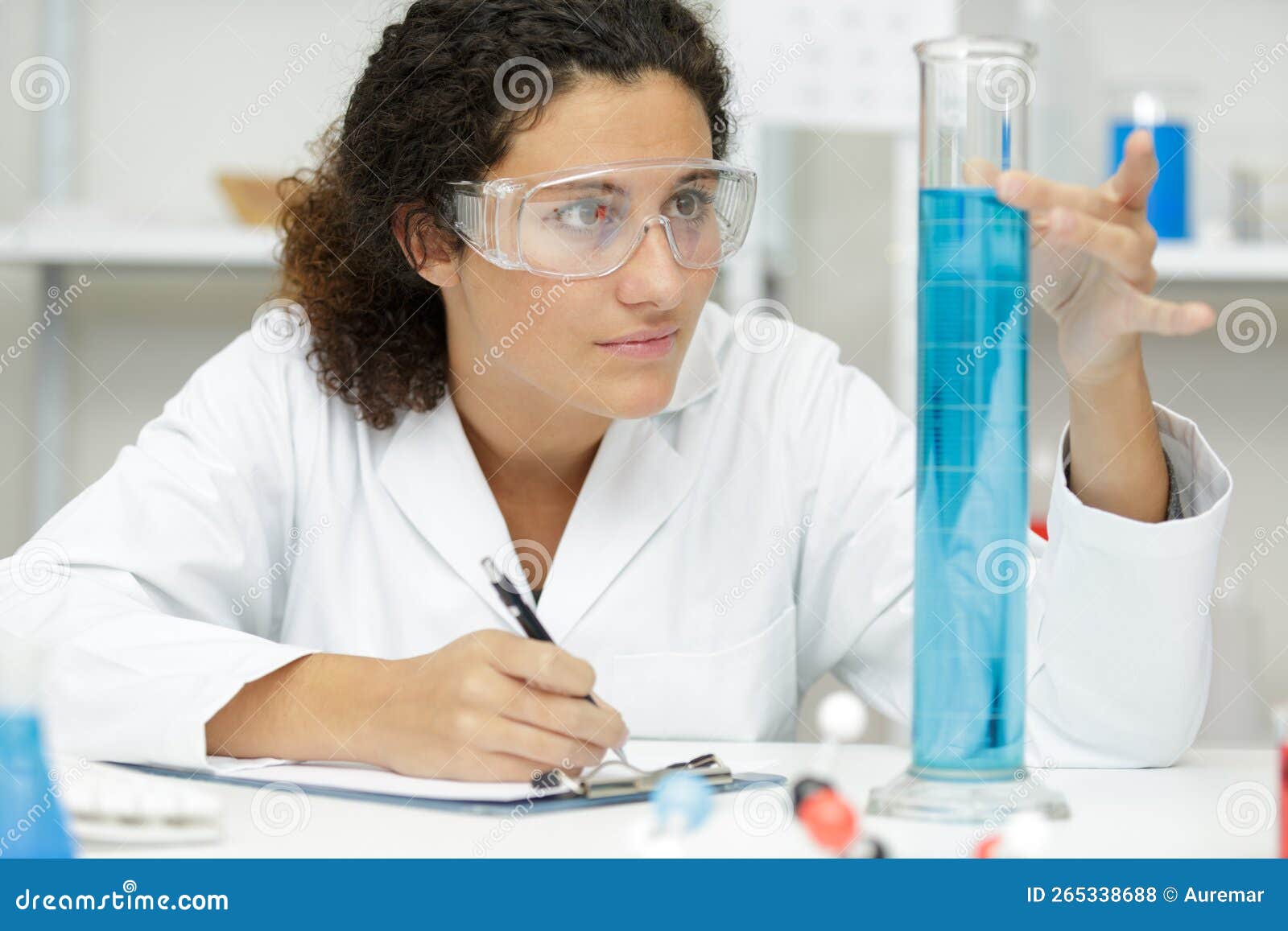 Woman in lab stock photo. Image of research, woman, beautiful - 265338688