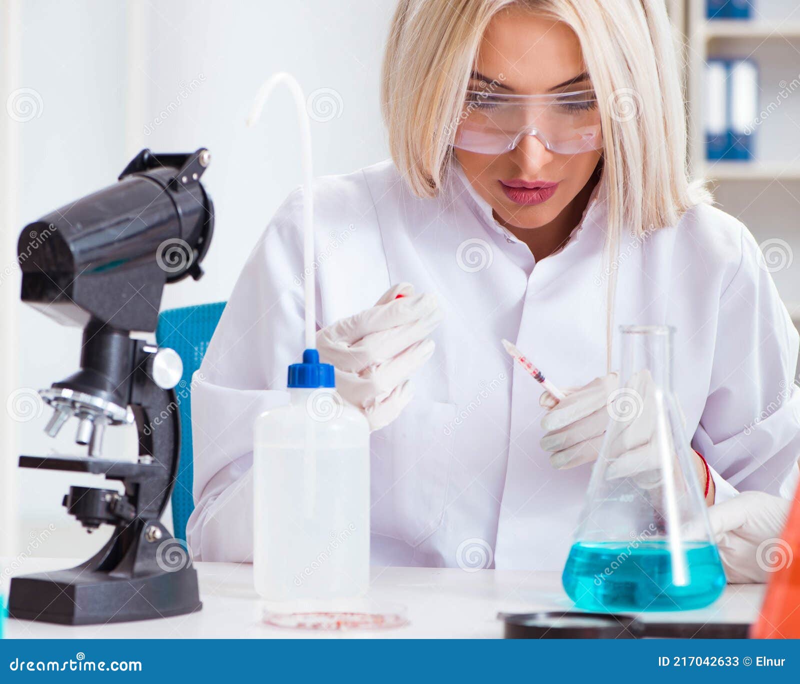 Woman Lab Analyst Working on New Drugs Stock Image - Image of ...
