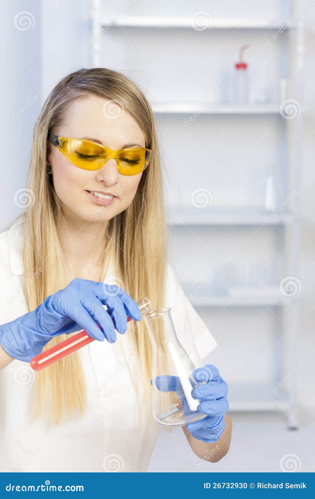 Woman in laboratory stock photo. Image of chemical, holding - 26732930