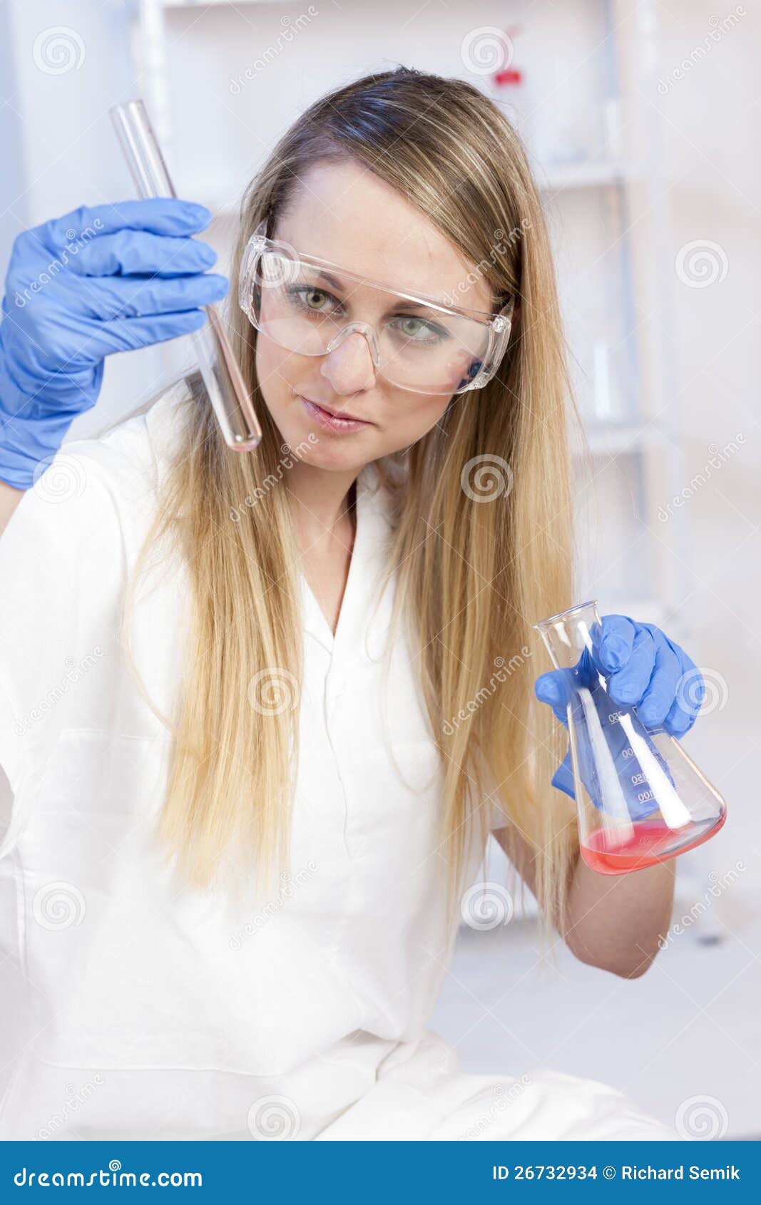Woman in laboratory stock photo. Image of portrait, product - 26732934