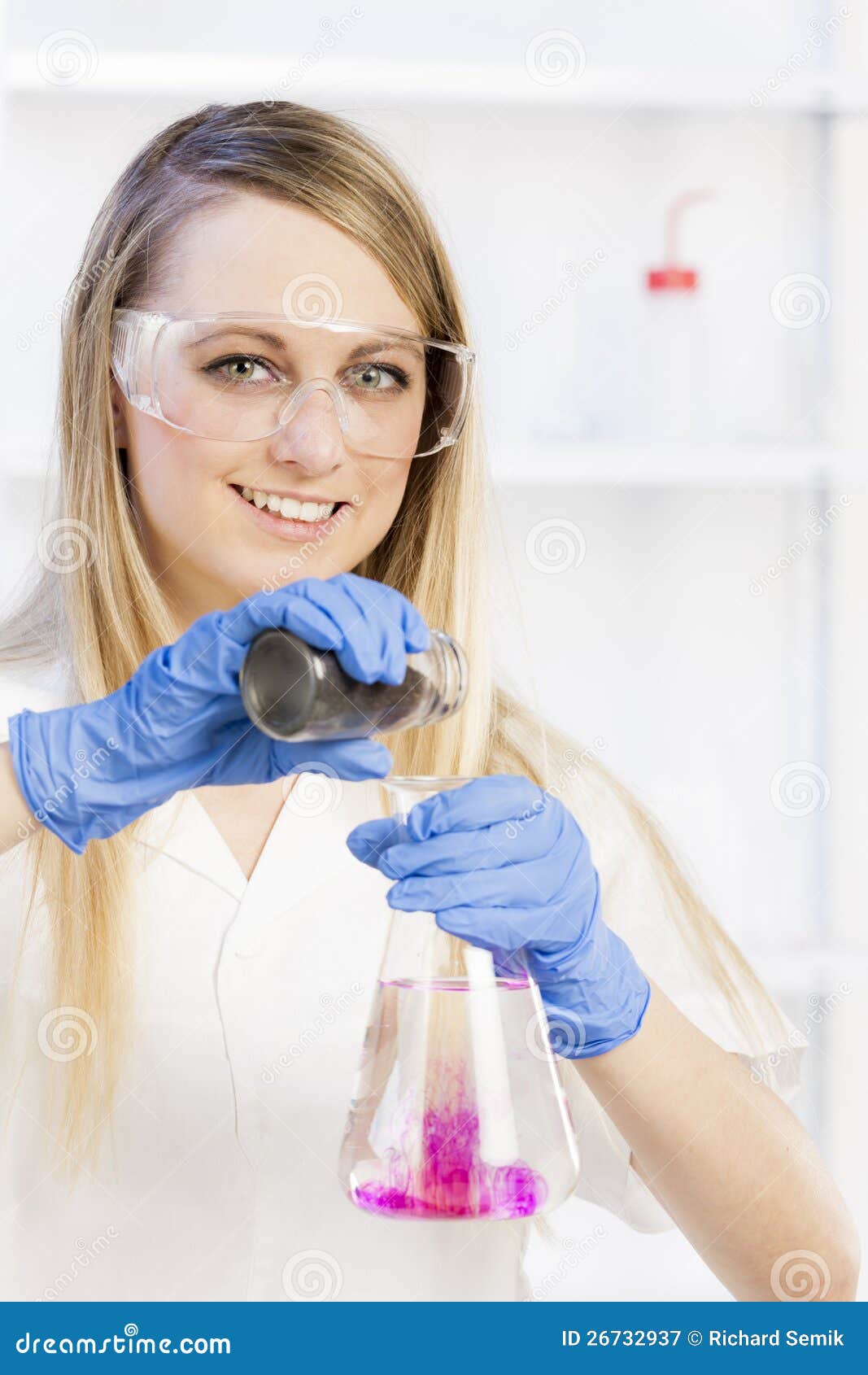 Woman in laboratory stock image. Image of hair, long - 26732937