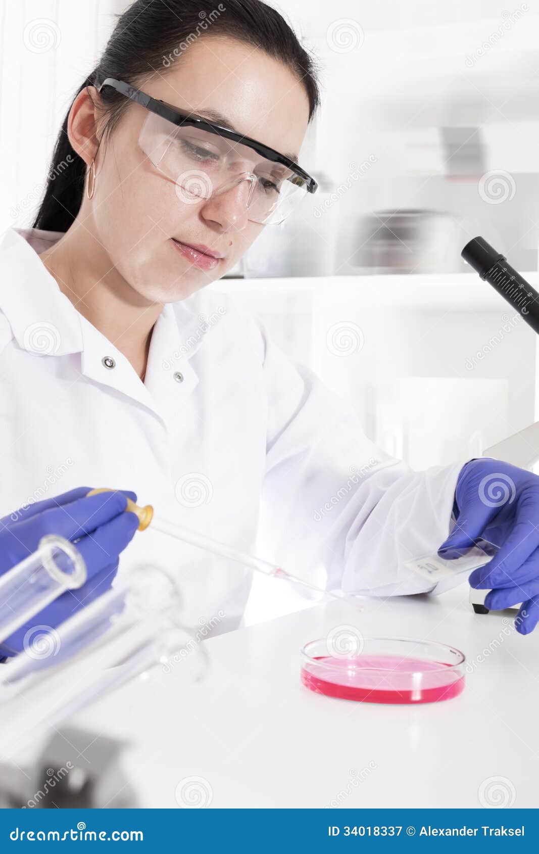 Woman Laboratory Assistant in the Laboratory Stock Image - Image of ...
