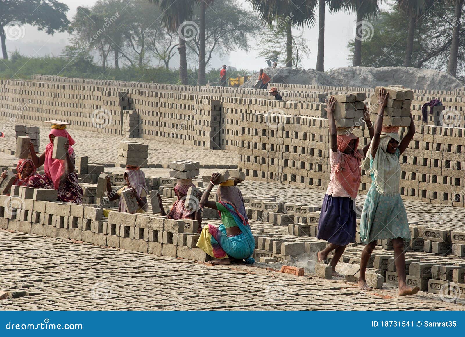 Woman Labour in Indian Brick-field Editorial Photo - Image of open ...