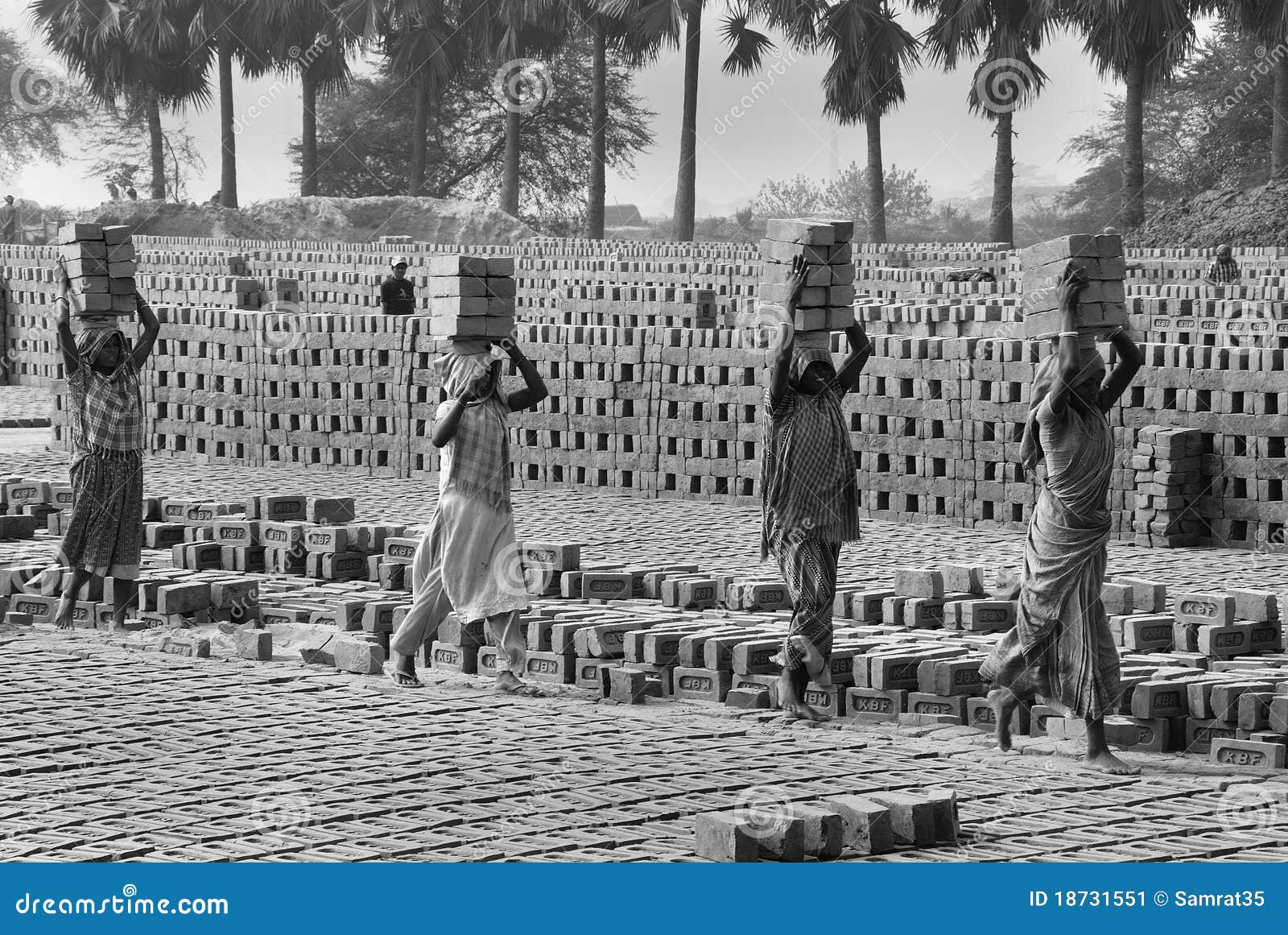 Woman Labour in Indian Brick-field Editorial Photo - Image of poverty ...