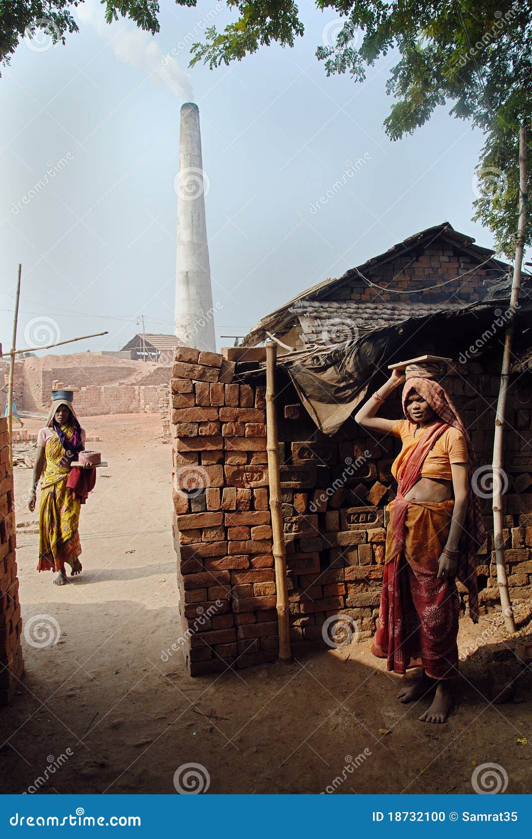 Woman Labour in Indian Brick-field Editorial Image - Image of outdoor ...