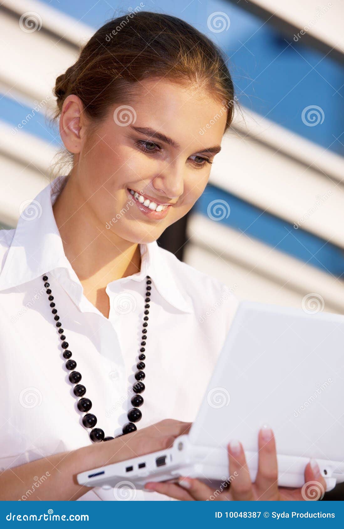 Woman with laptop stock image. Image of optimistic, laptop - 10048387