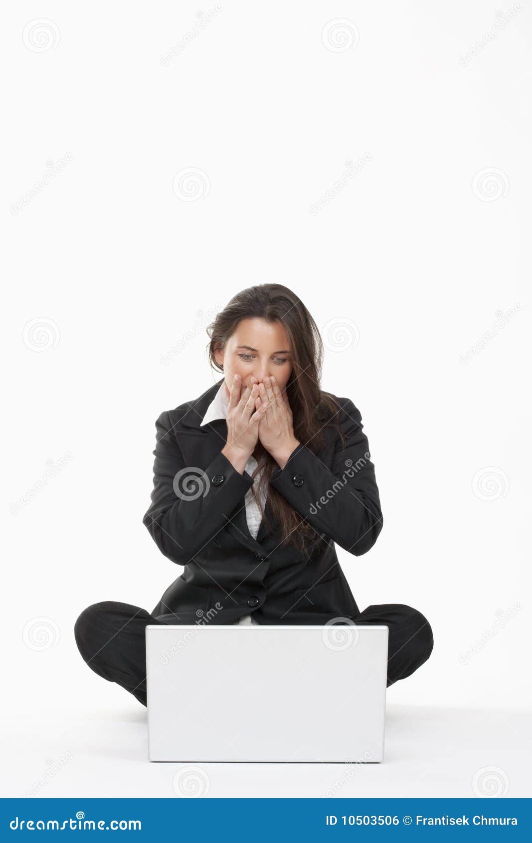 Woman with laptop stock photo. Image of person, isolated - 10503506