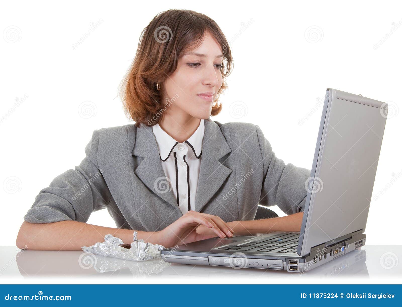 Woman and laptop stock photo. Image of performance, horizontal - 11873224