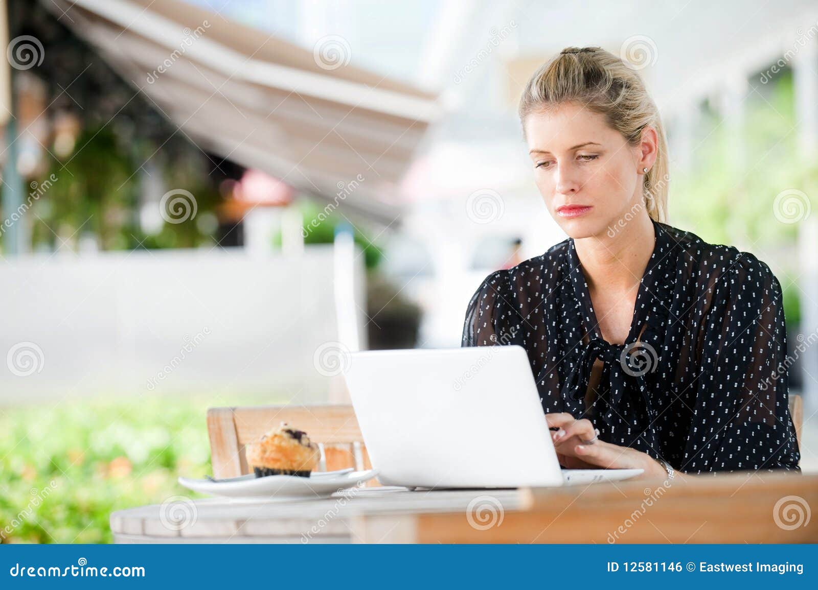 Woman with Laptop stock photo. Image of individual, beautiful - 12581146