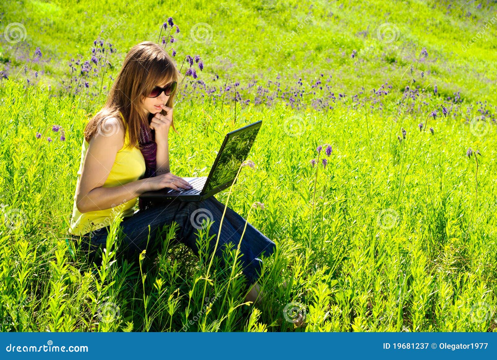 Woman with laptop stock image. Image of communication - 19681237