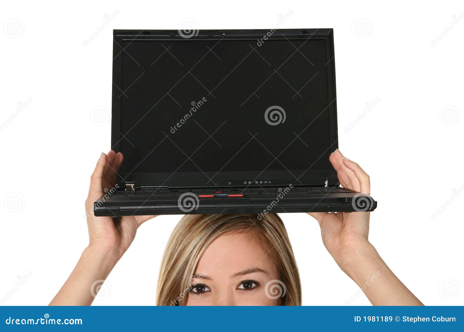 Woman with Laptop stock image. Image of business, miss - 1981189