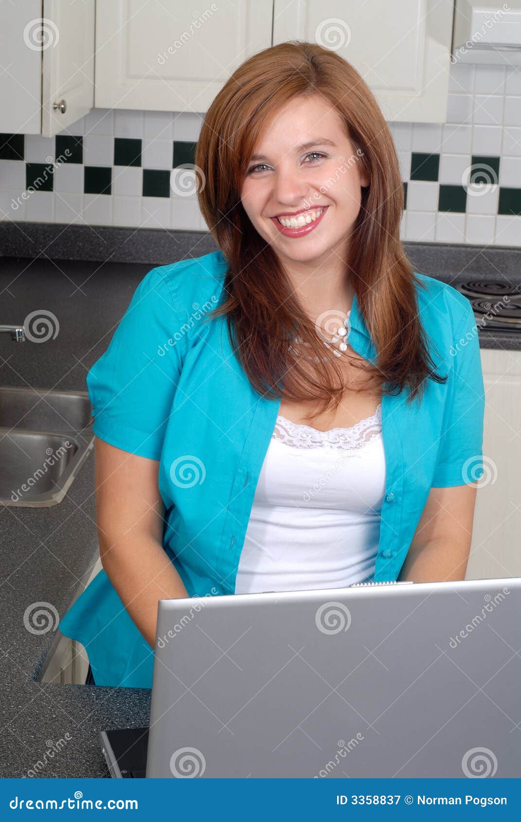 Woman and Laptop stock image. Image of environment, indoors - 3358837