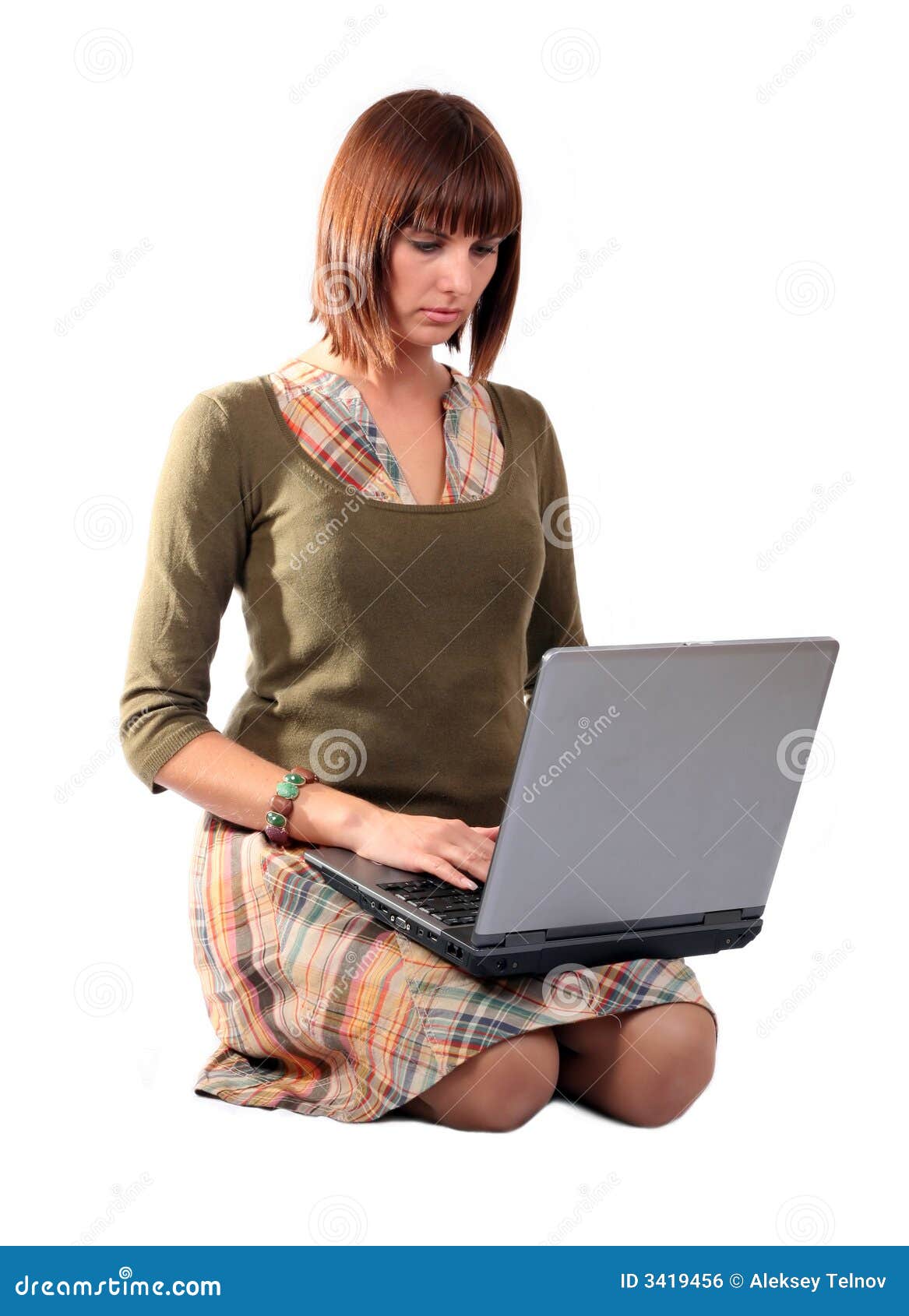 Woman with laptop stock photo. Image of people, face, communications ...